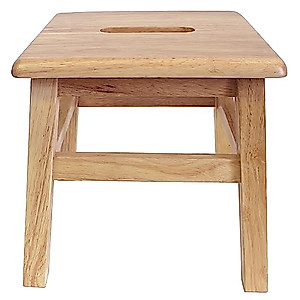 eHemco Solid Hardwood Step Stool for Adults and Kids, 12.25 Inches, Natural