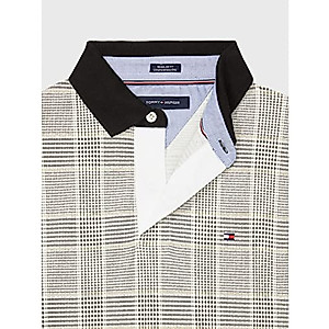 Tommy Hilfiger Men's Adaptive Short Sleeve Polo with Magnetic Buttons, White Suede, Medium