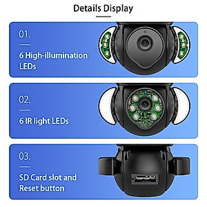 EVERSECU 1pcs Tuya Smart Outdoor Spotlight WiFi PTZ Security Camera + 1pcs Tuya Smart Outdoor floodlight WiFi PTZ Security Camera
