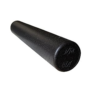 J/Fit Extra Firm Foam Roller- High Density Supreme Roller For Muscle Therapy & Deep Tissue Massage- Myofascial Stress Release - Black, 36-Inch
