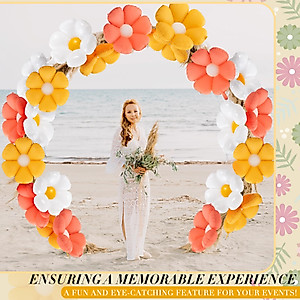 Rotatingpals 10 Pcs Daisy Balloon 28 Inch Flower Balloons Boho Groovy Party Decor for Boho Daisy Themed Birthday Party Baby Shower Wedding Decorations Supplies, 3 Colors