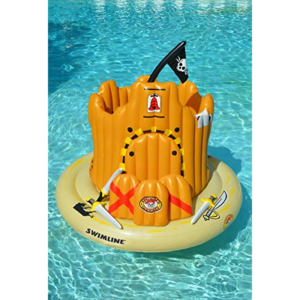 Swimline Pirate Island Pool Float , Black , 82 x 82 62