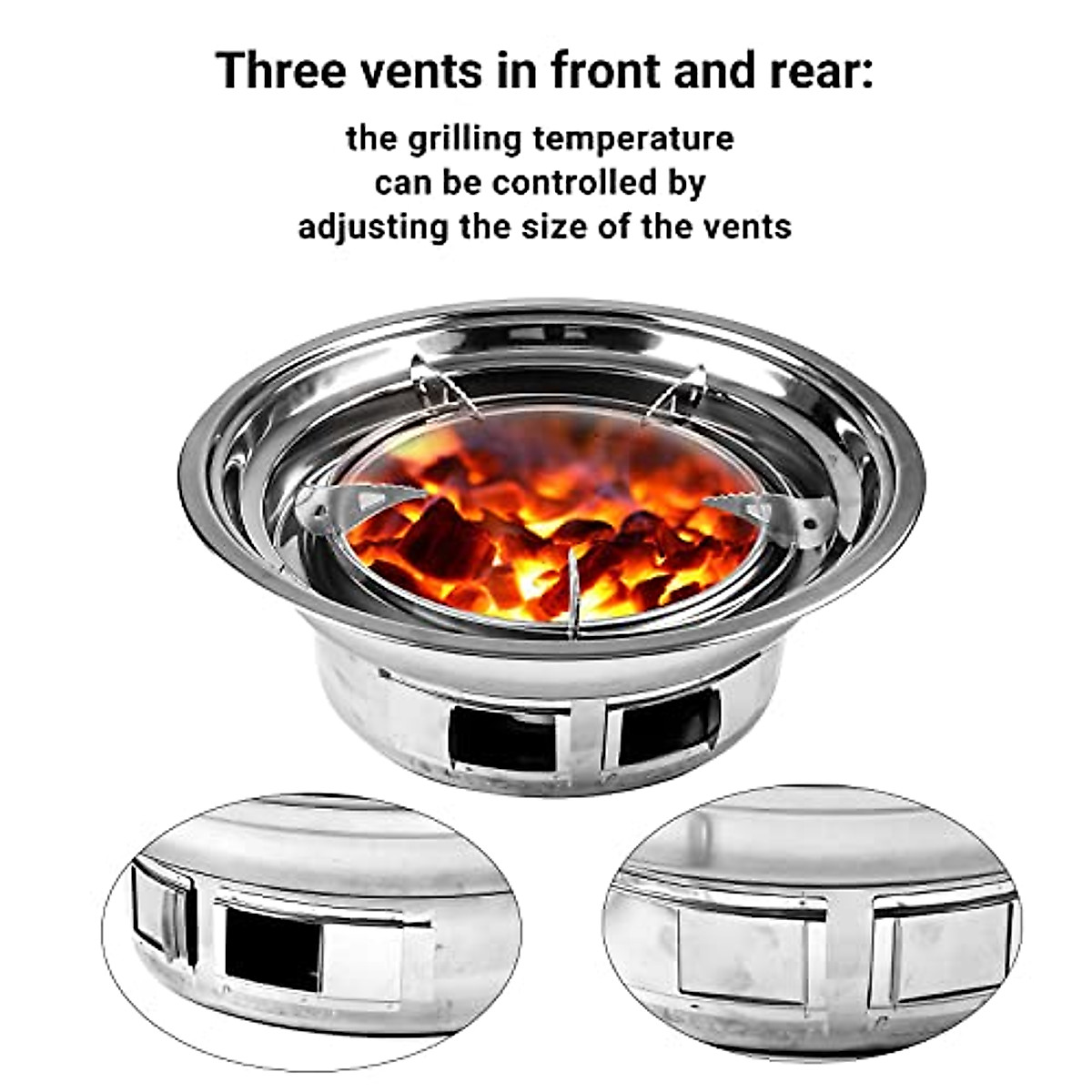 Shikha Korean Charcoal Grill, Portable Barbecue Grill Stainless Steel, Non-stick Charcoal Stove Multifunctional Grate,Tabletop Smoker Grill for Outdoor Indoor, Camping, Tailgating, Traveling