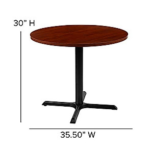 BizChair 36" Round Multi-Purpose Conference Table in Cherry - Meeting Table for Office