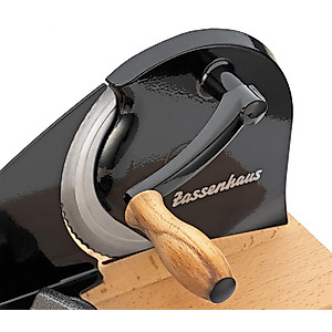 Zassenhaus Manual Bread Slicer, Classic Hand Crank Home Bread Slicer (Black) 11.75 Inch by 8 Inch