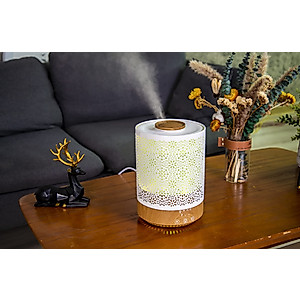 BlueHills 2500 ML Humidifier with Essential Oil Diffuser Combo Aroma Home Décor Design for Large Bed Bath Kids Baby Living Rooms Big Capacity LED Lights Scent Ultrasonic Cool Mist Wood Grain F006