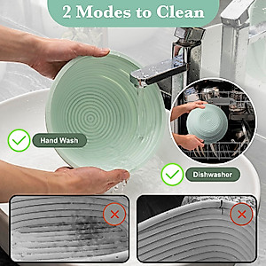 Silicone Sourdough Bread Proofing Baskets - Sourdough Starter Kit Including 9 Inch Round&10 Oval Foldable Sourdough Baking Basket, With Dough Whisk, Scraper, Lames, Brush, Baking Supplies Set (Green)