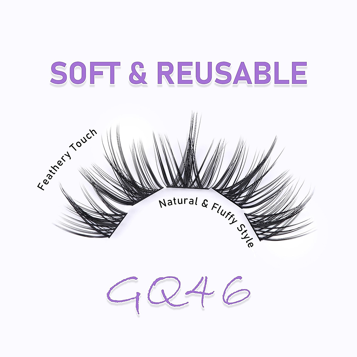 GAQQI Lash Clusters, Individual Lash Extension Wisps 100PCS, Natural Manga Cluster Lashes with Spikes 10-20mm Mix Length Eyelash Clusters (GQ46,C,10-20mm)
