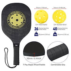 PATIKIL Pickleball Net Set 22FT Regulation Size Portable Net System with 6 Pickleball, 4 Paddles & Carrying Bag for Driveway Backyards Indoor Outdoor, Black