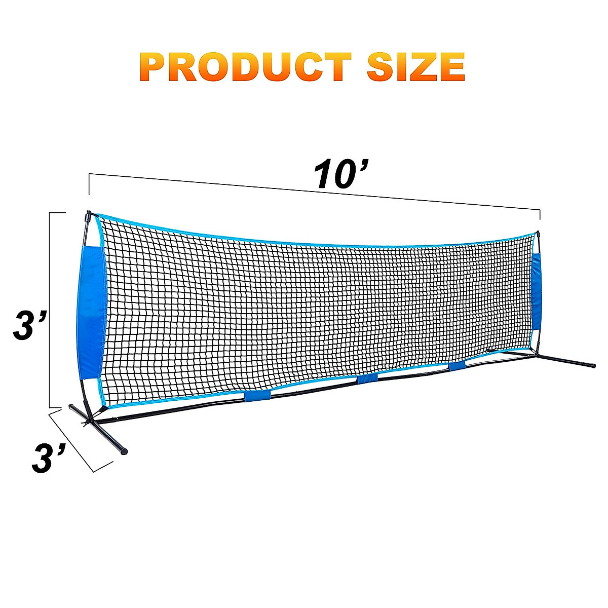 Sharellon Volleyball Net, Portable Volleyball Net, 10x3FT Volleyball Tennis Pickleball Soccer Training Net for Kids Indoor, Outdoor, Backyard, Beach, Driveway, Pool with Carrying Bag