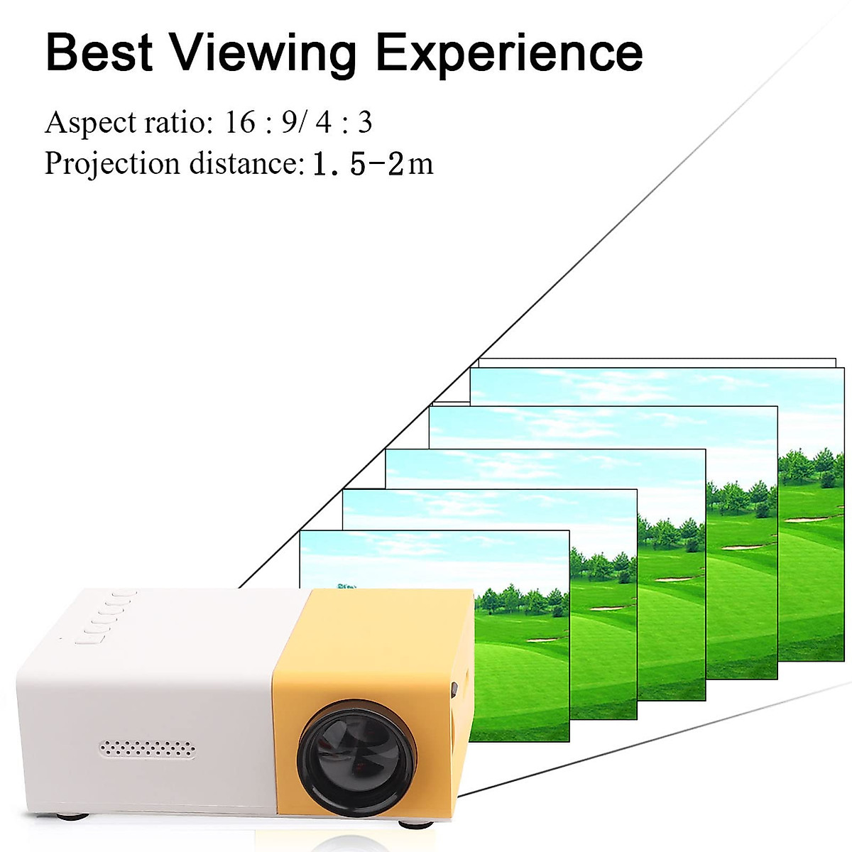 Home Theater, Mini Projector, Home Theater High Definition for Movie Home(U.S. Standard (110V-240V))