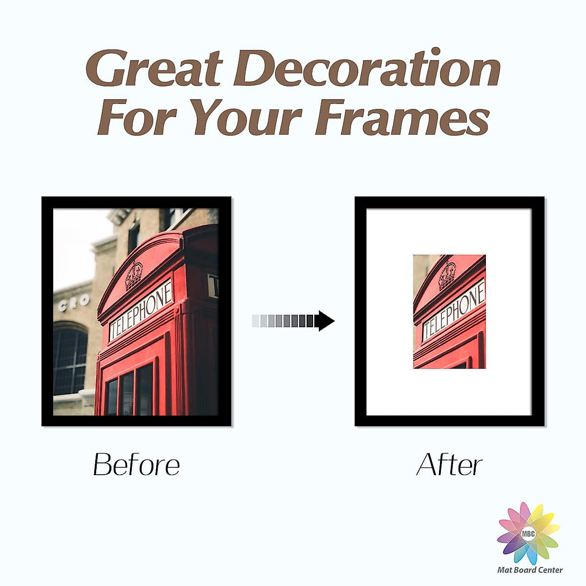 MBC Mat Board Center, Pack of 5, 8x10 for 4x6 White Photo Picture Mats - Acid Free, 4-ply Thickness, White Core - for Pictures, Photos, Framing