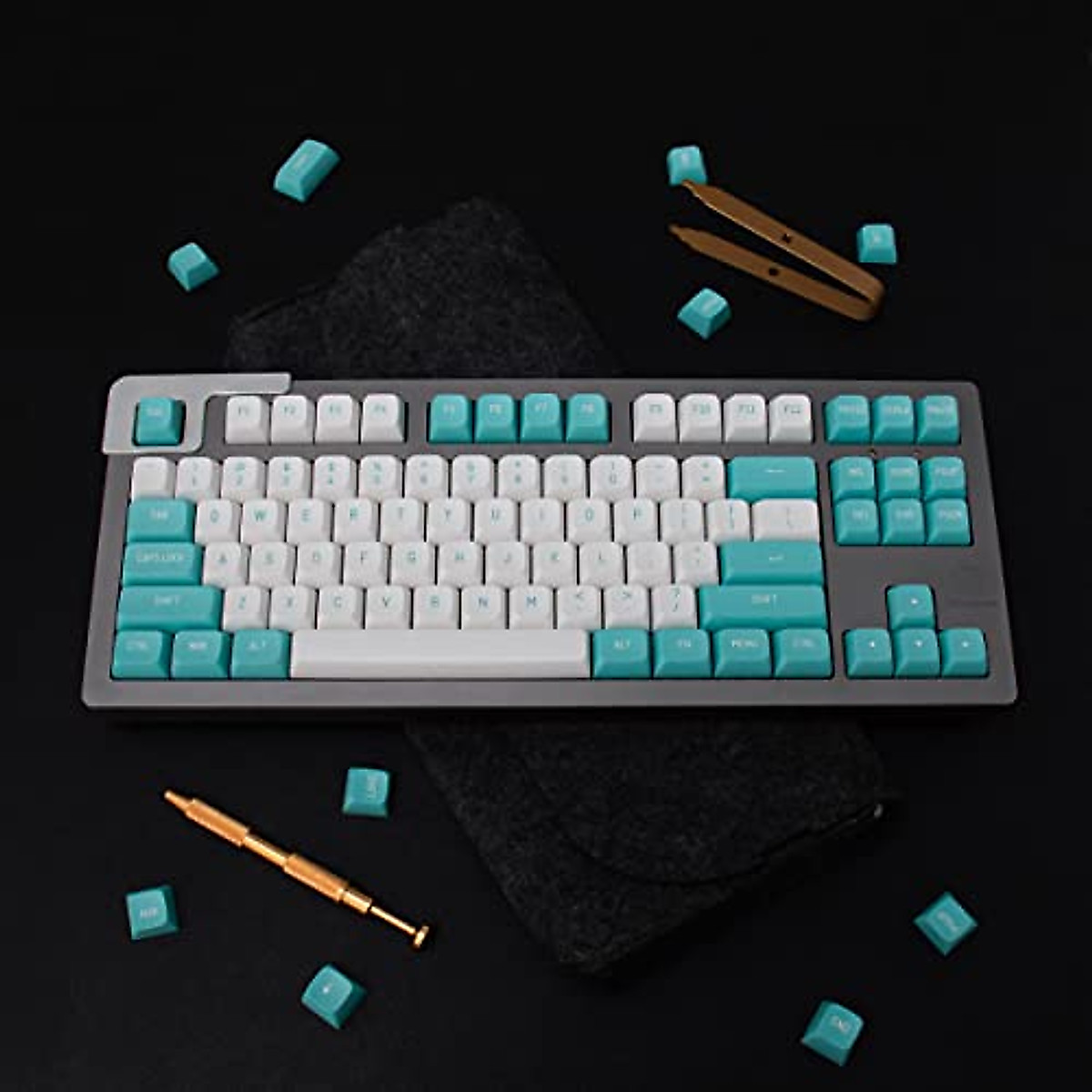 White Green Keycaps Set 150 Keys MSA Profile Double Shot ISO/ANSI ...