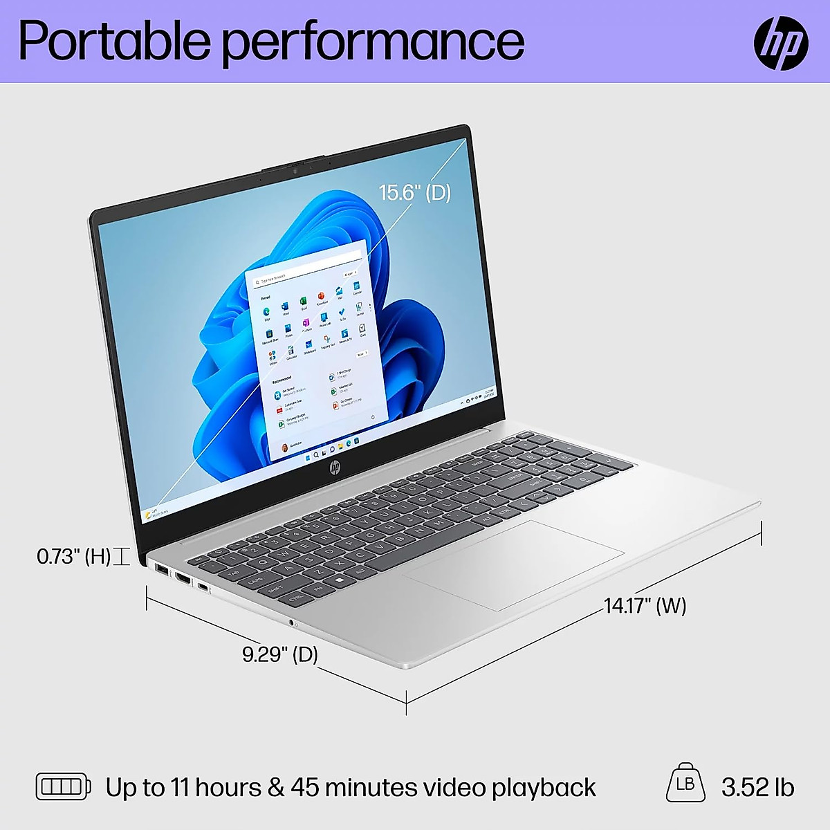 HP 2023 Newest 15.6" Laptop, Intel N200 4-Core Processor, 16GB Memory, 15.6" HD Display, 128GB Storage, WiFi 6 & Bluetooth, HDMI, Windows 11 Home, Bundled w 250GB External SSD & 1 Year Office 365
