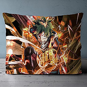 AKARDO Hero School Anime One for All Izuku Duvet Covers, Soft Microfiber Washed Duvet Cover Set 3 Pieces with Zipper Closure,Beding Set (05,Queen (90"x90"))