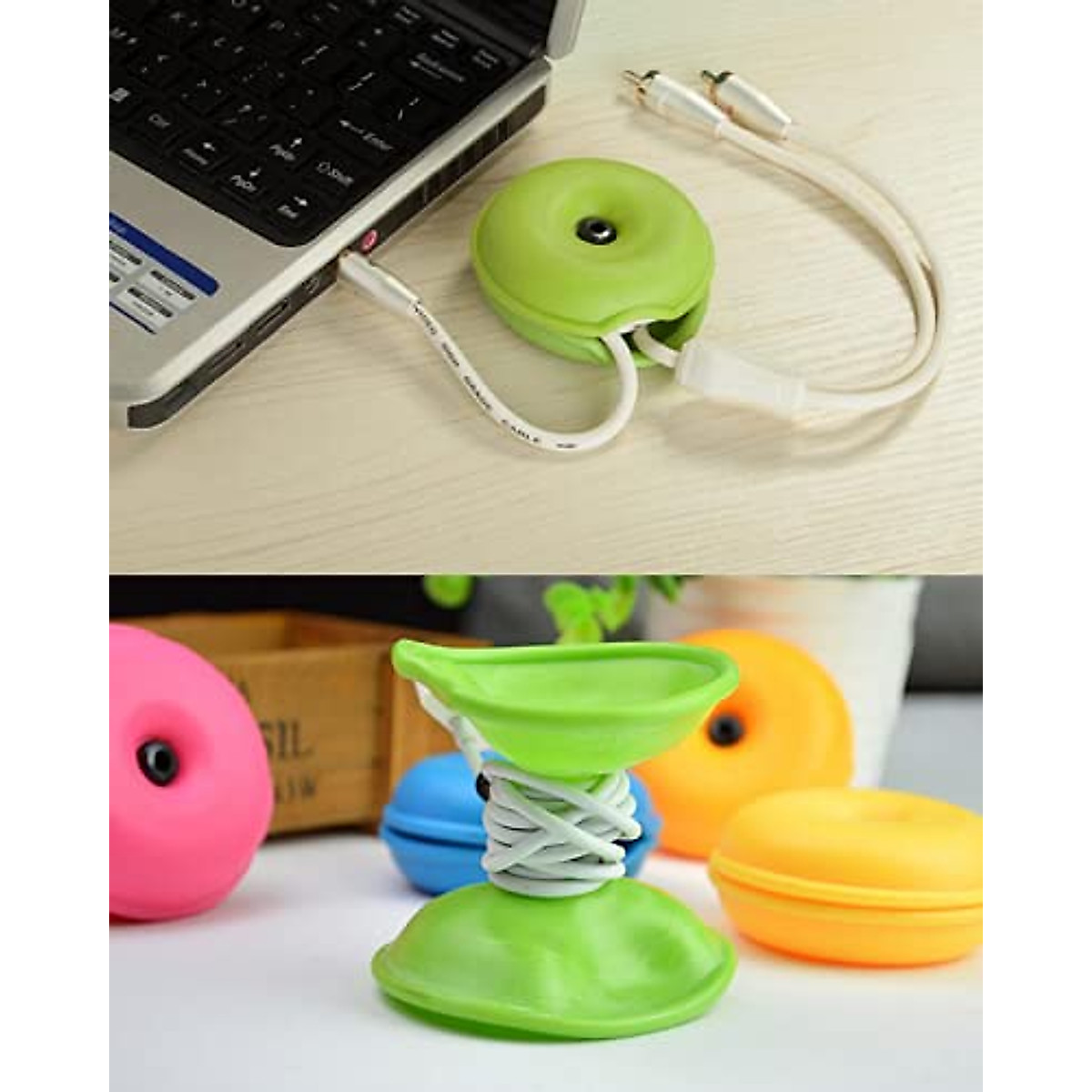 FveBzem 5 Packs Tangle-Free Cable Turtle Organizer Case Cord Keeper Cable Wrap Winder Earbuds Keeper Headphone Storage Case Cord/Wire Shortener Cable Cord Manage Case Charging/Lightening Cable Keeper