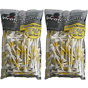 Pride Professional Tee System Golf Pro Length 2 3/4" 100 t Wht/Yl (2-Pack)