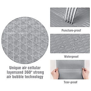 HBlife 50 Pcs Bubble Mailers, 6x10 Inches Self Seal Gray Poly Mailers, Padded Envelopes Shipping Bags Packaging for Small Business