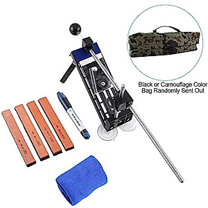 Professional Knife Sharpener, Stainless Steel Kitchen Chef Knife Sharpening System Kit Fix-Angle Sharpen Tool with 4 Whetstones for Home Sharping Knives