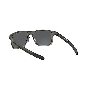 Oakley Men's OO4123 Holbrook Metal Square Sunglasses, Matte Gunmetal/Prizm Black Polarized, 55 mm