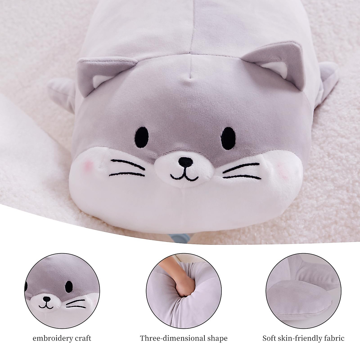 FFxiong 20" Shiba Inu Stuffed Animal Pillow Large Kawaii Anime Corgi Plushies Soft Hugging Body Pillow Cute Big Fat Plush Toy Dog Gift for Boy Girl Kids Christmas Birthday Valentines