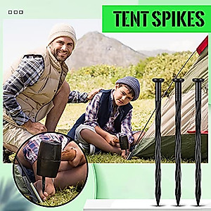 150 Pack 8 Inch Plastic Edging Nails Spiral Landscape Edging Stakes Anchoring Garden Spikes Ground Stakes Lawn Spikes for Paver Edging, Weed Barriers, Turf, House Construction(Black)
