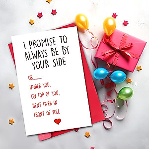 CGBRspacex Funny Anniversary Card for Boyfriend Husband, I Promise to Always Be By Your Side Card, Hilarious Gift for First Second Third Year Anniversary (Top or Under)
