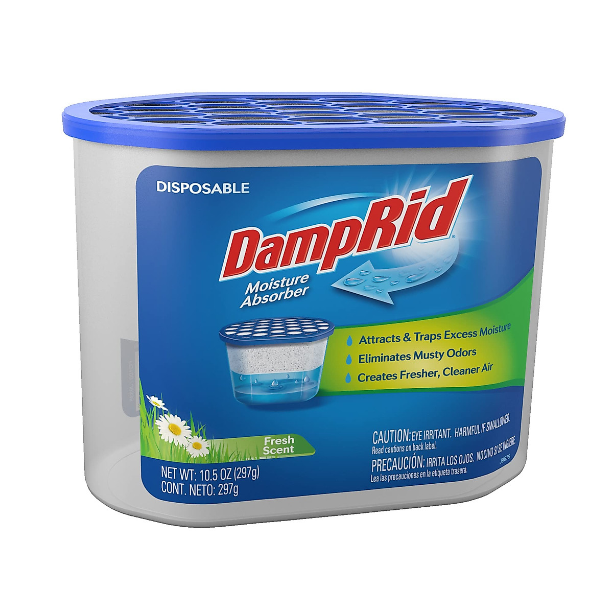 DampRid Fresh Scent Disposable Moisture Absorber, 10.5 oz., 3 Pack – Attracts & Traps Excess Moisture, Eliminates Musty Odors, Creates Fresher, Cleaner Air, White