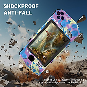 LUPAPA Protective Case for ROG Ally with Kickstand, Protective cover Equipped with Brackets, Anti-Scratch and Anti-Slip, Accessories for ROG Ally Gaming Handheld (Mix of Purple, Yellow and Blue)