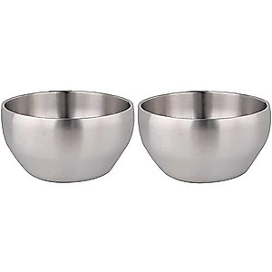 IMEEA Ice Cream Bowl Insulated Bowl 28oz Double Wall Soup Bowl SUS304 Stainless Steel Cereal Bowl, Set of 2