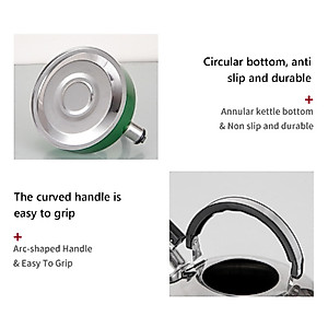 Whistling Stovetop Tea Kettle, Food Grade Stainless Steel Teapot With Cool Touch Ergonomic Handle, Portable Camping Kettle, Hot Water Kettle, Hot Water Fast To Boil, 3 Quart (Red)