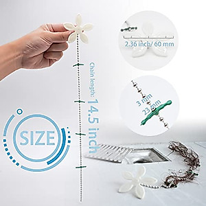 10 Pack Flower Shape Shower Drain Sink Remover Hair Filter Chain Hook - Catcher Strainer Hair Snare for Bathroom, Kitchen, Bathtub