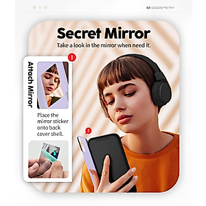 GOOSPERY for iPhone 12 Pro Max 6.7"(2020) Card Holder Wallet Case, Easy Magnetic Door Closure Protective Dual Layer Bumper Sturdy Phone Back Cover with Hidden Mirror - Purple