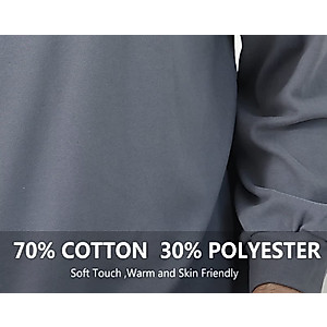 Mens Outdoor Polo Shirt Thick Golf Pullovers Long Sleeve Skin Friendly Thermal Fabric 2XL Grey