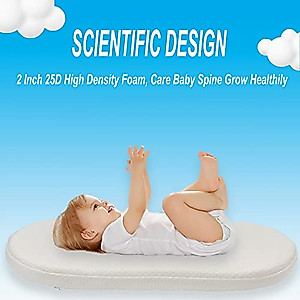 Mecc ecoh Baby Bassinet Mattress with 100% Breathable Cover, Waterproof Linning Rattan Oval Bassinet Pad, Hypoallergenic, Non-Toxic, Safer, Hypoallergenic, for Moses Basket, 15" x 30" x 2"