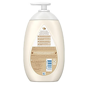 Johnson's Skin Nourish Moisturizing Baby Lotion for Dry Skin with Vanilla & Oat Scents, Gentle & Lightweight Body Lotion for The Whole Family, Hypoallergenic, Dye-Free, 16.9 fl. oz
