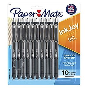 Paper Mate InkJoy Pens, Gel Pens, Medium Point (0.7 mm), Black, 10 Count