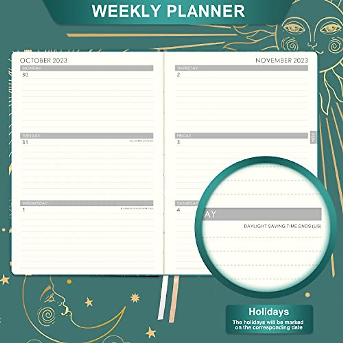 Planner 2023-2024 - Weekly Monthly Planner 2023-2024, 2023-2024 Calendar Planner from July 2023 - June 2024, 5.75" x 8.4", Planner 2023-2024 with Inner Pocket, Sticker, Pen Holder, Elastic Closure
