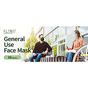 FLTR General Use Face Mask, 50 Disposable Masks (50, Black)