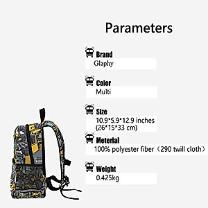 Glaphy Tractor Retro Kids Backpack for Boys Girls, Kindergarten Elementary Toddler Backpack with Reflective Stripes, Preschool Bookbag with Chest Strap