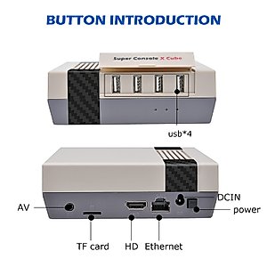 Kinhank 65,000+ Retro Games Console, Super Console X Cube Classic Game Consoles,50+ Emulators for 4K TV HD/AV Output,4 USB Port, Dual Wireless Controllers,Support WiFi/LAN,Gift for Friends(Cube 256G)