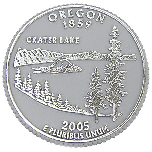 Oregon State Quarter Magnet by Classic Magnets, 2.5" Diameter, Collectible Souvenirs Made in The USA