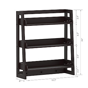 UTEX Bathroom Wall Shelf, 3 Tier Wall Mount Floating Shelves, Over Toilet Storage Shelf Organizer, Espresso