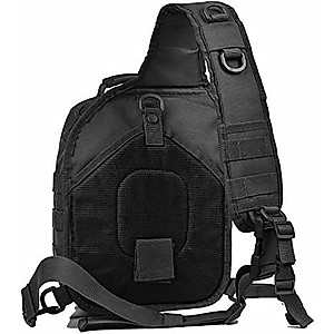 REEBOW GEAR Tactical Sling Backpack Rover Shoulder Sling Pack (Black)