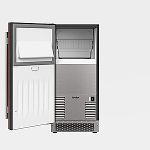 Avallon AIMG151GSSILH 15 Inch Wide 26 Lbs. Built-In/Free Standing Ice Maker with 56 Lbs. Daily Ice Production and Wash Mode