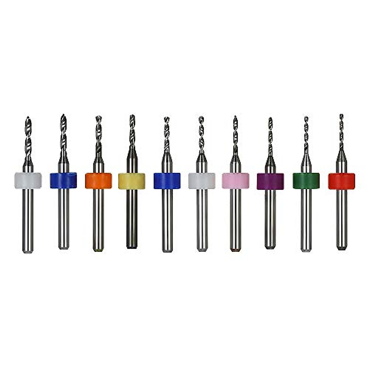 10pcs Tungsten Carbide Micro Drill Bits Set Engraving Tools for PCB Circuit Board 1.1mm-2.0mm