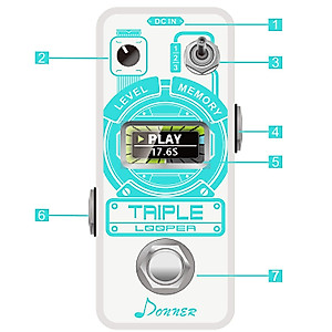 Donner Triple Looper Guitar Pedal & Donner DPA-1 Guitar Pedal Power Supply Adapter
