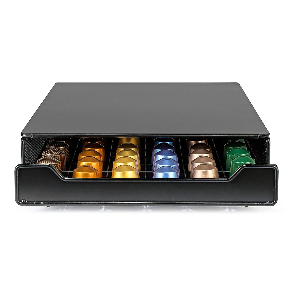 HiveNets Capsule Drawer Coffee Pod Storage Compatible for Nespresso Support Metal Holder 60 Pcs