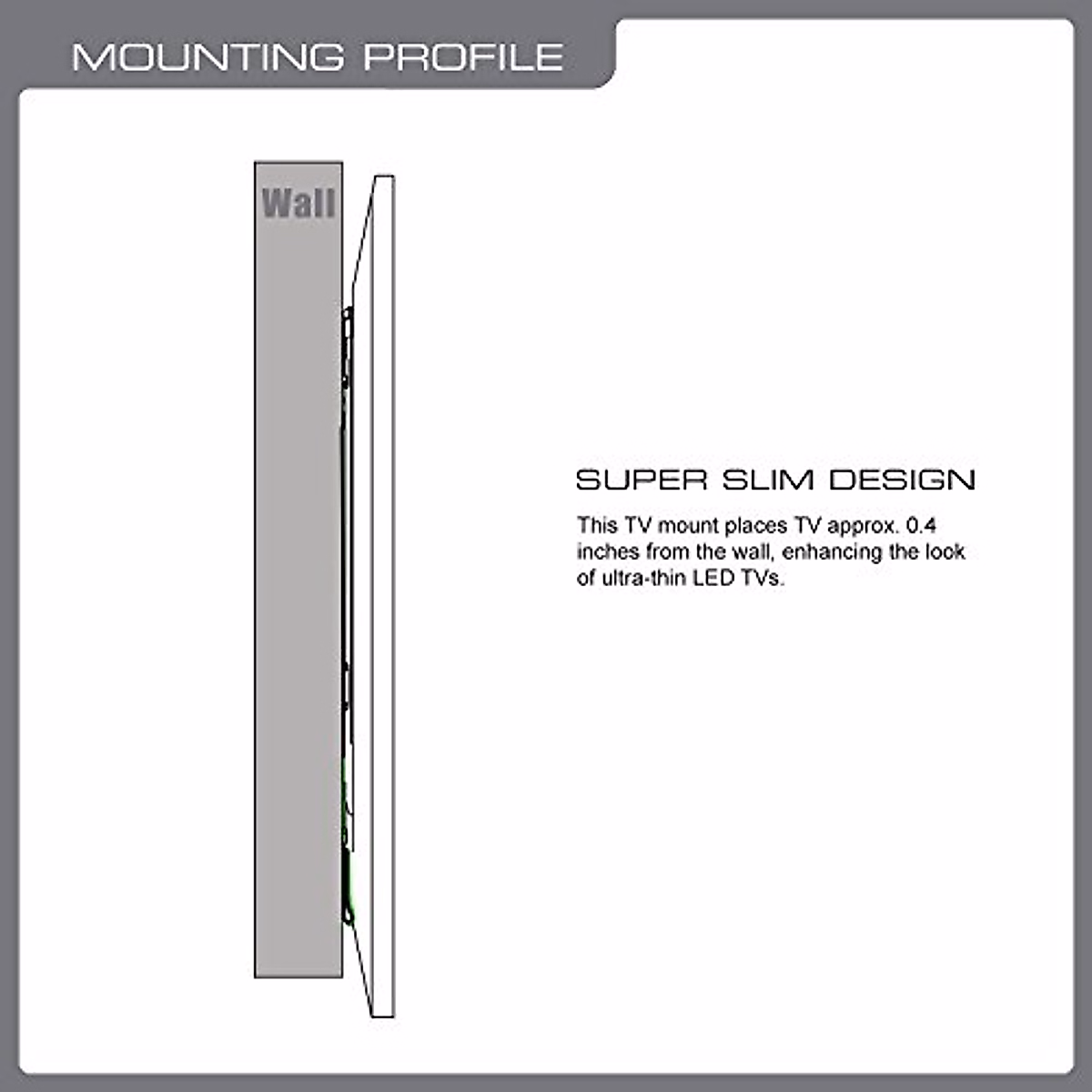 QualGear QG-TM-002-BLK 37-Inch to 70-Inch Universal Ultra Slim Low Profile Fixed Wall Mount LED TVs, Black