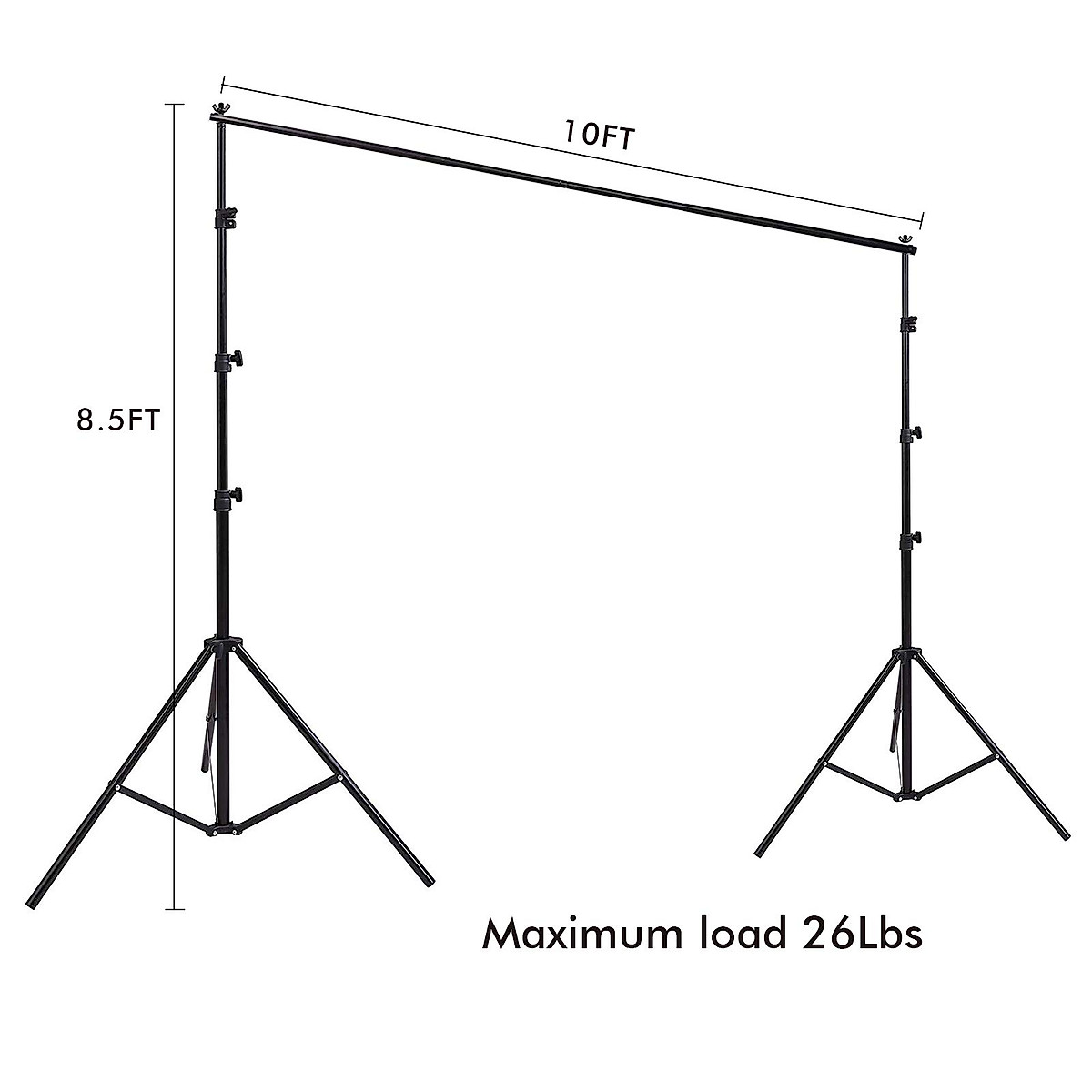 HYJ-INC Photo Background Support System with 8.5 x 10ft Backdrop Stand Kit, 6 x 9.5ft 100% Pure Muslin Chromakey Green Screen Backdrop,Clamp, Carry Bag for Photography Video Studio